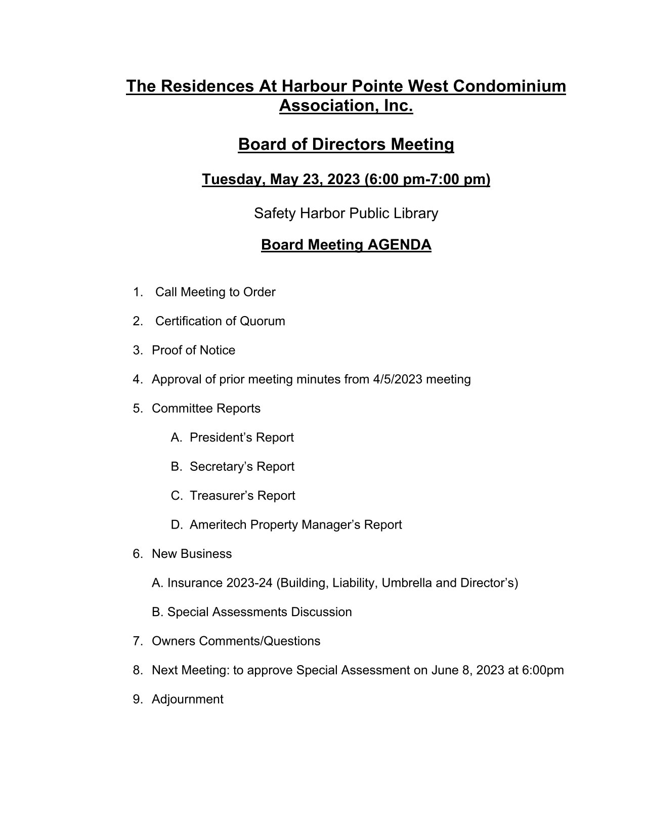 Harbour Pointe West - Home